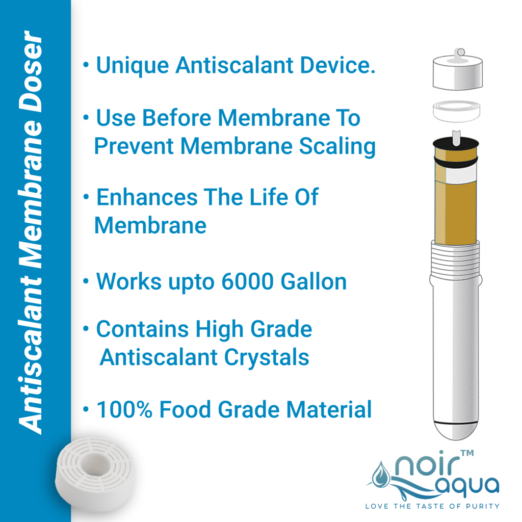 Noir Aqua RO Membrane 100GPD with Antiscalant Doser and Flow Restrictor ...